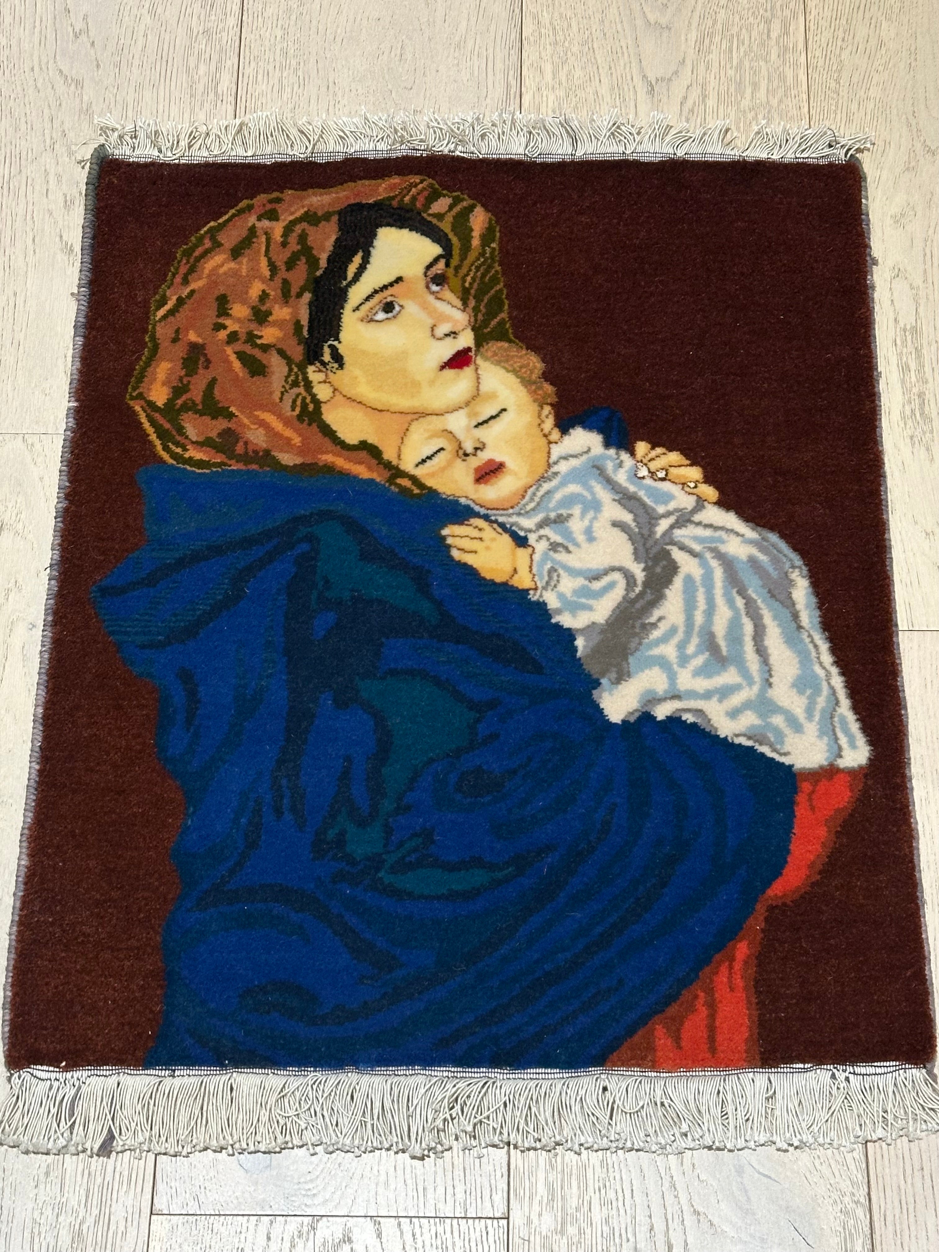 Pictorial Mary And Jesus Handmade Wool Rug (STK 600-247) 58x50CM – Rugs ...